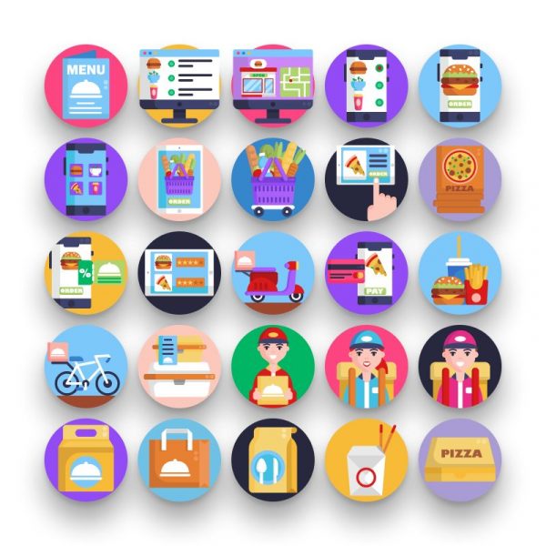50 Food Delivery Icons - Perfect for Your Digital Platforms