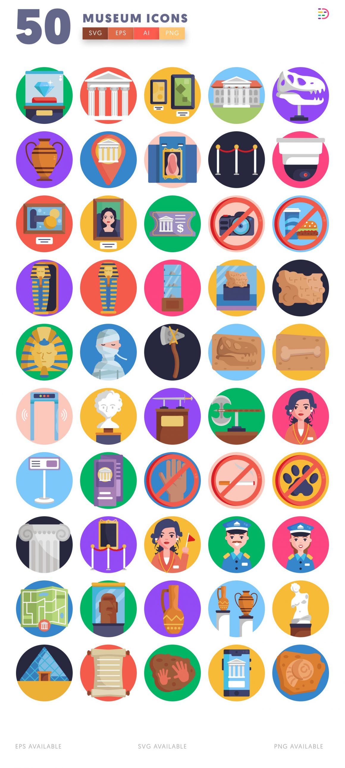 50 Museum Icons - To enhance your museum-themed designs