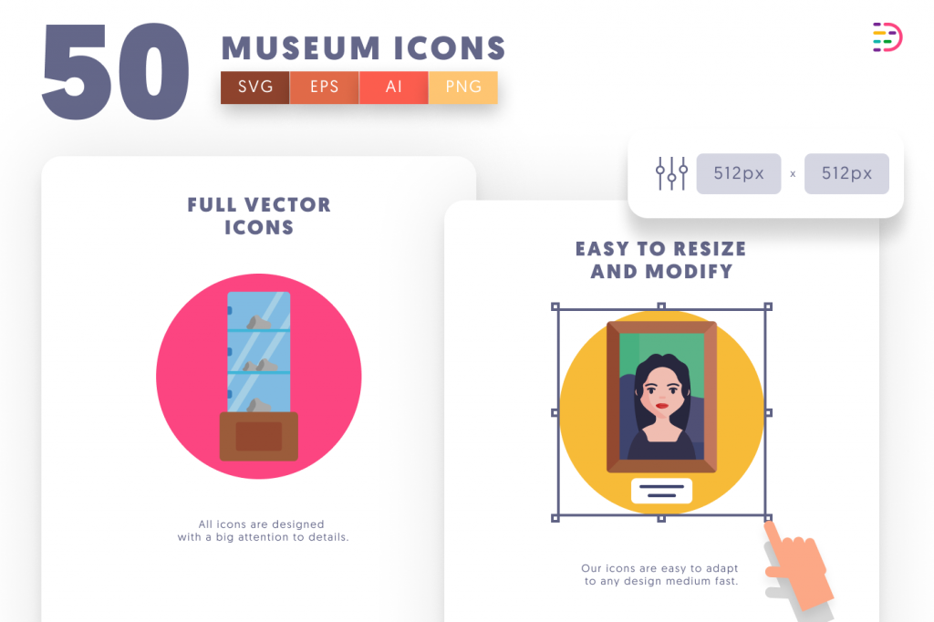 50 Museum Icons - To enhance your museum-themed designs