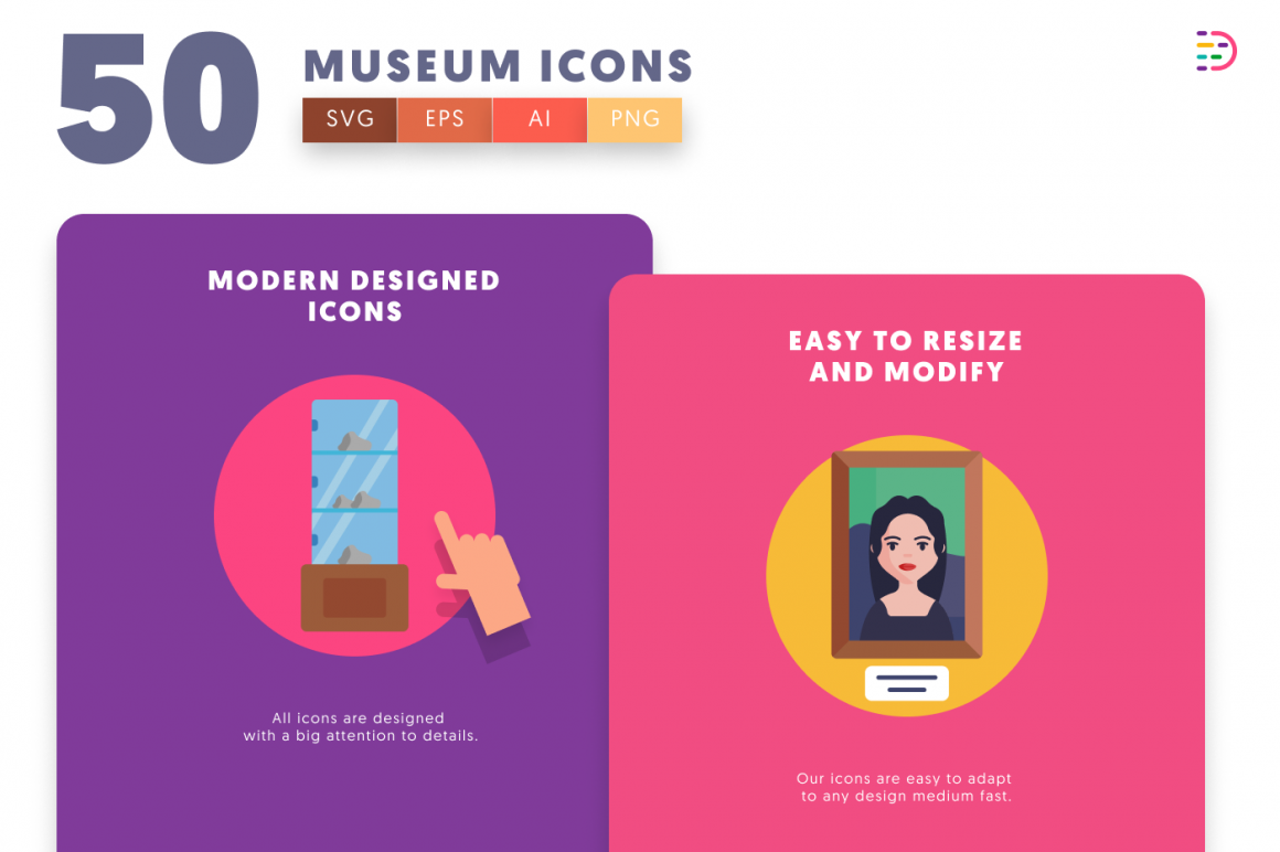 50 Museum Icons - To enhance your museum-themed designs