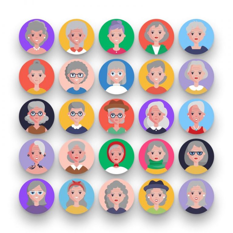 50 Old People Avatar Icons - To create engaging user experiences