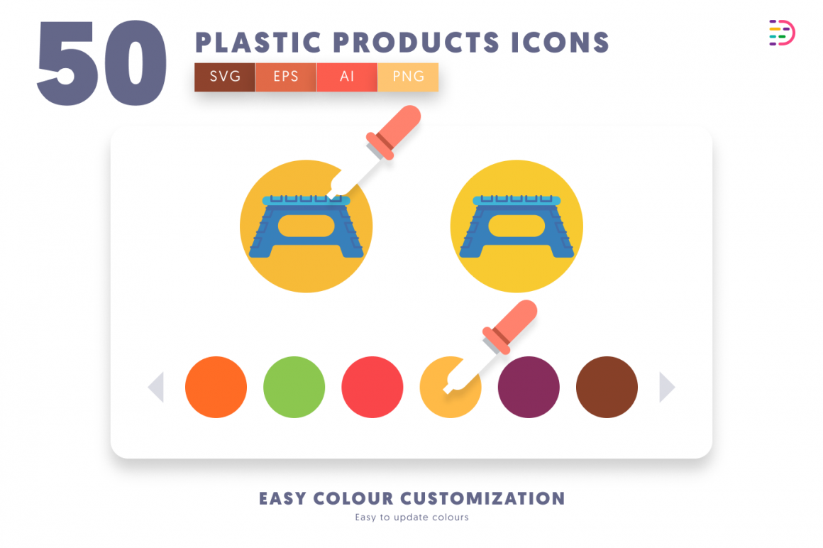 50 Plastic Products Icons - Designed to meet your visual needs