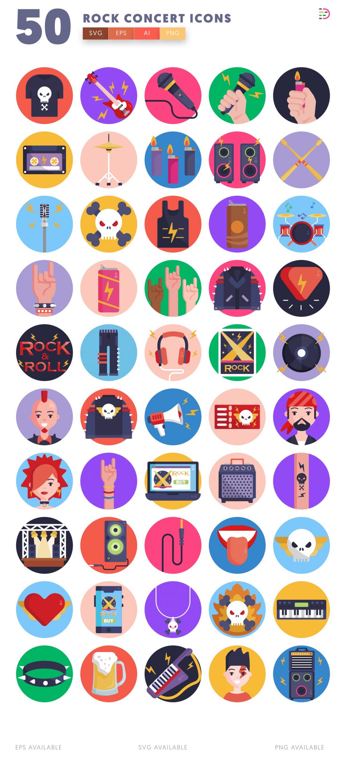 50 Rock Concert Icons - To elevate your design game