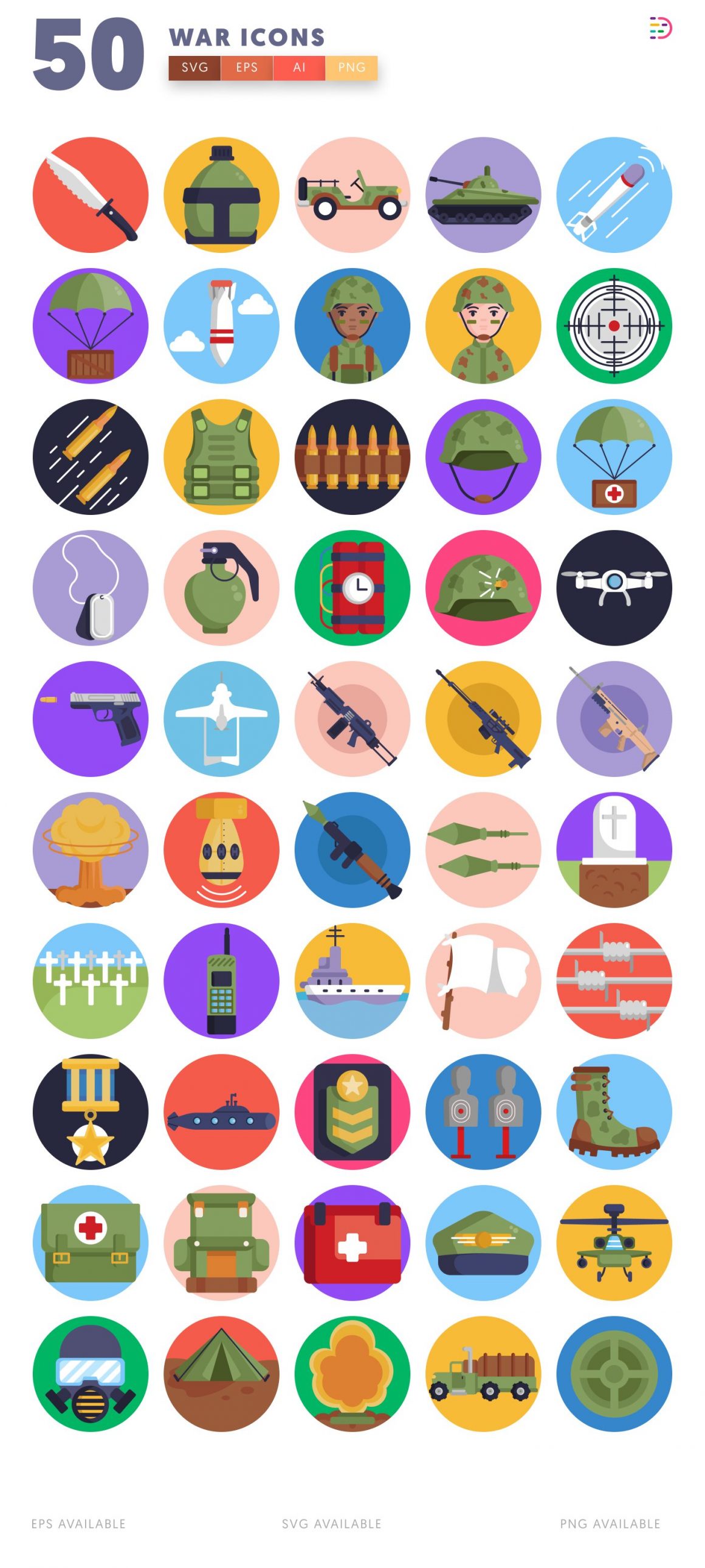 50 War Icons - Lend authenticity to any war-related project