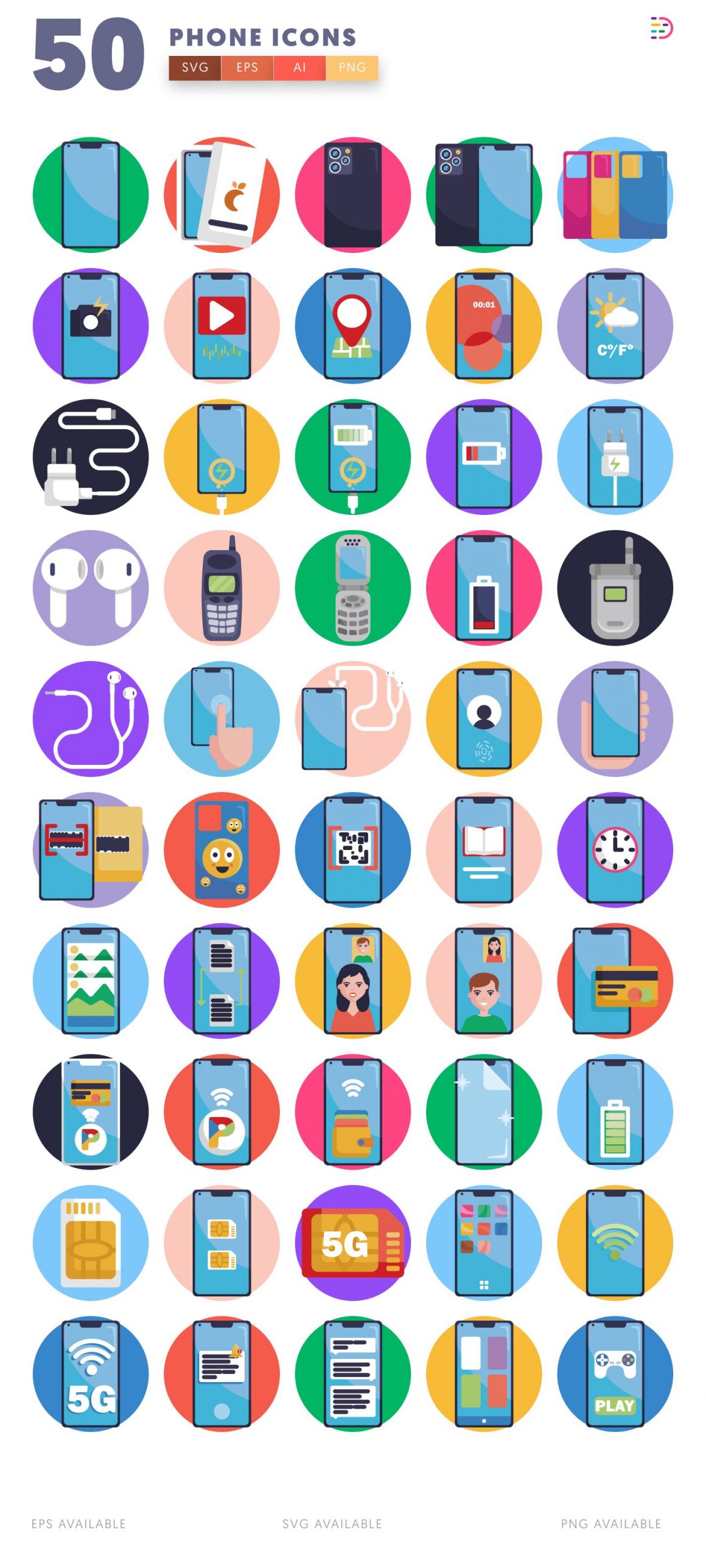 50 Phone Icons - To enhance your design projects