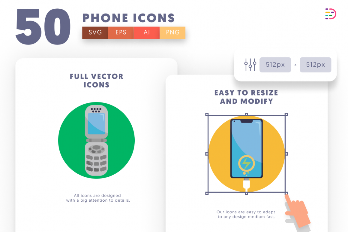 50 Phone Icons - To enhance your design projects
