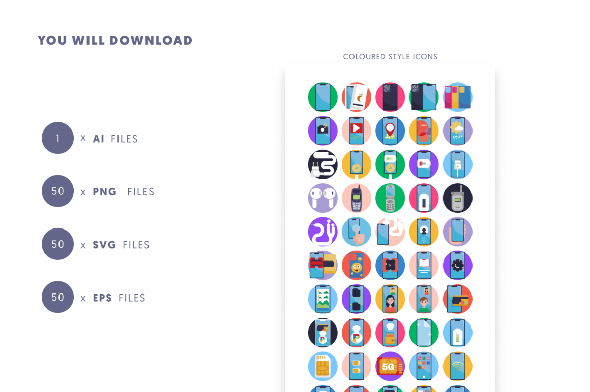 50 Phone Icons - To enhance your design projects