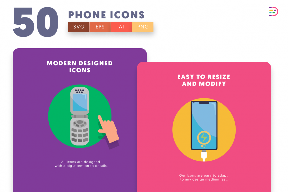 50 Phone Icons - To enhance your design projects