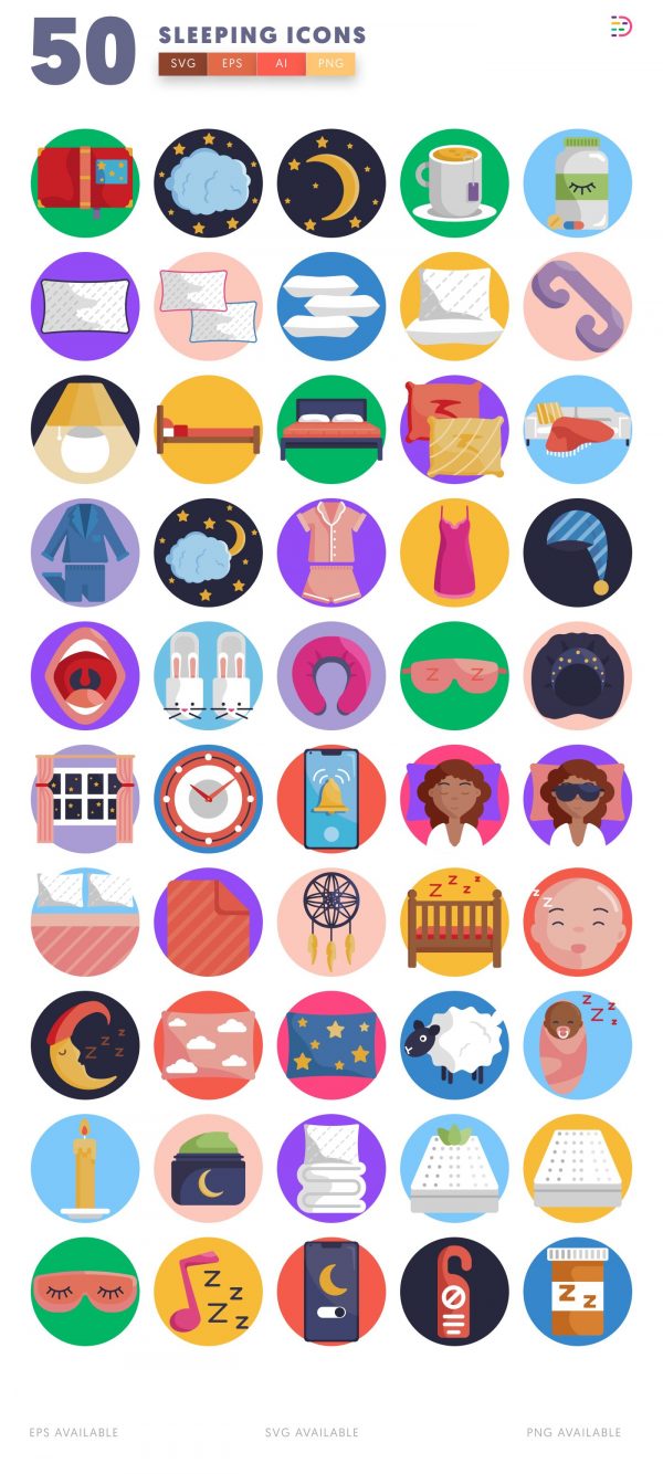 50 Sleeping Icons - Download the Perfect Symbol for Your Designs