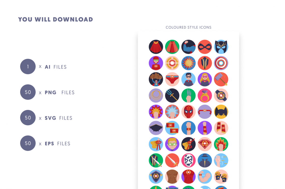50 Super Hero Icons - To supercharge your design projects