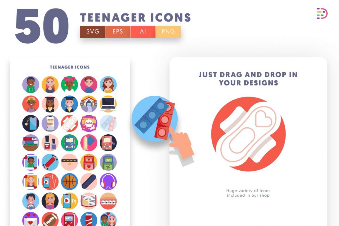 50 Teenager Icons - Grab them now and elevate your projects!