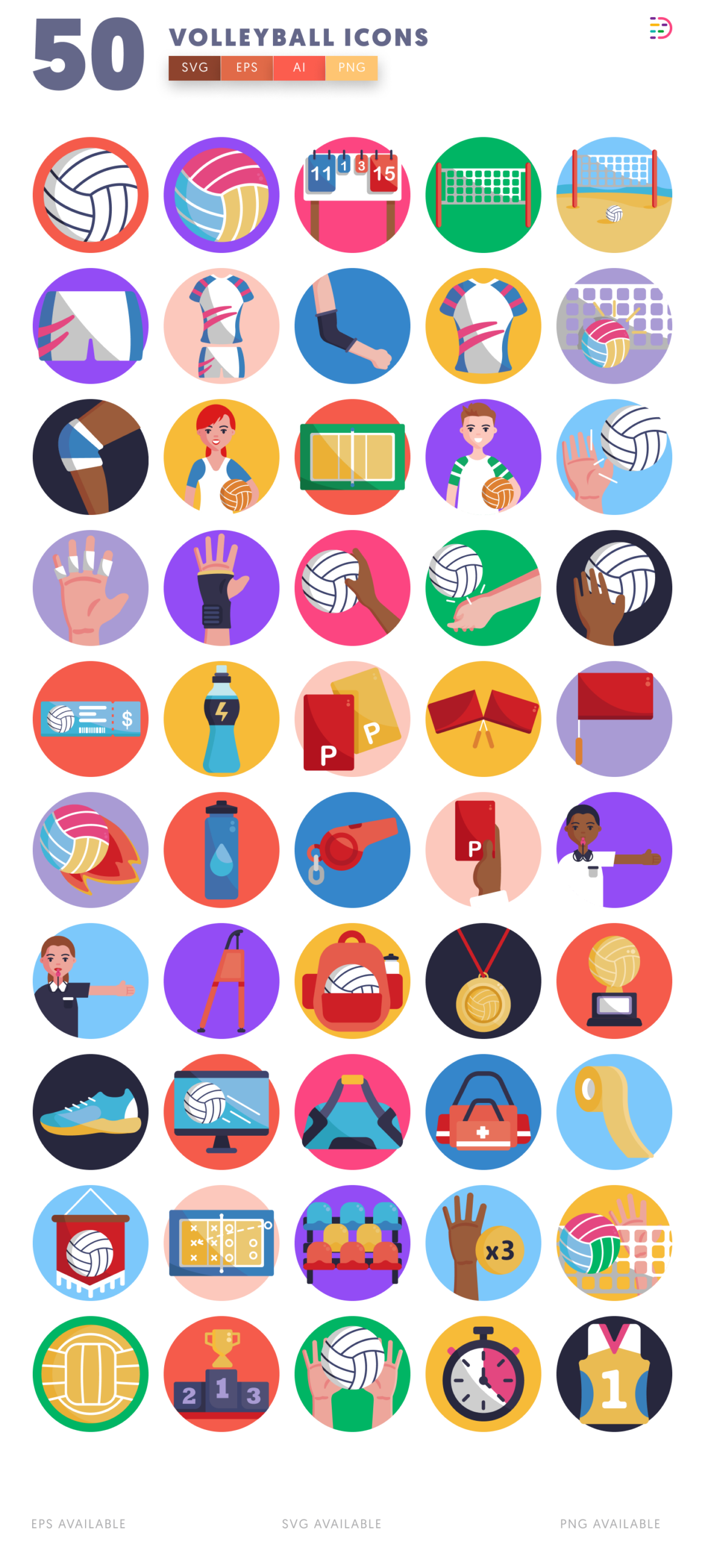 50 Volleyball Icons - Serve your designs with style!