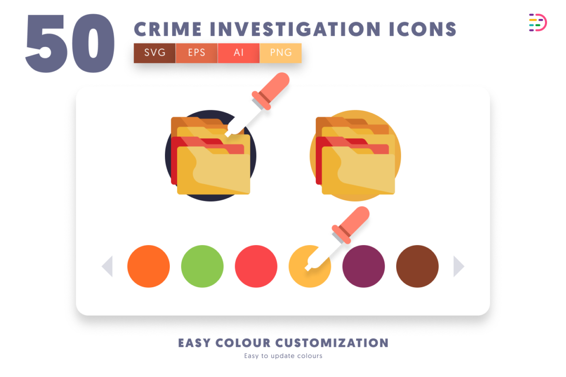 50 Crime Investigation Icons – Sleek, Professional, and Versatile