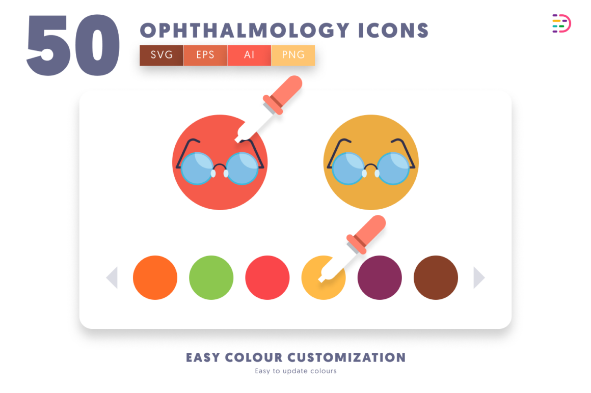 50 Ophthalmology Icons Set | Medical and Healthcare Design