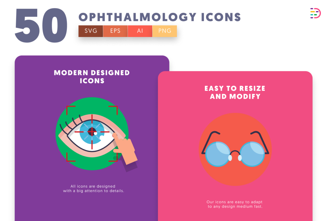 50 Ophthalmology Icons Set | Medical and Healthcare Design